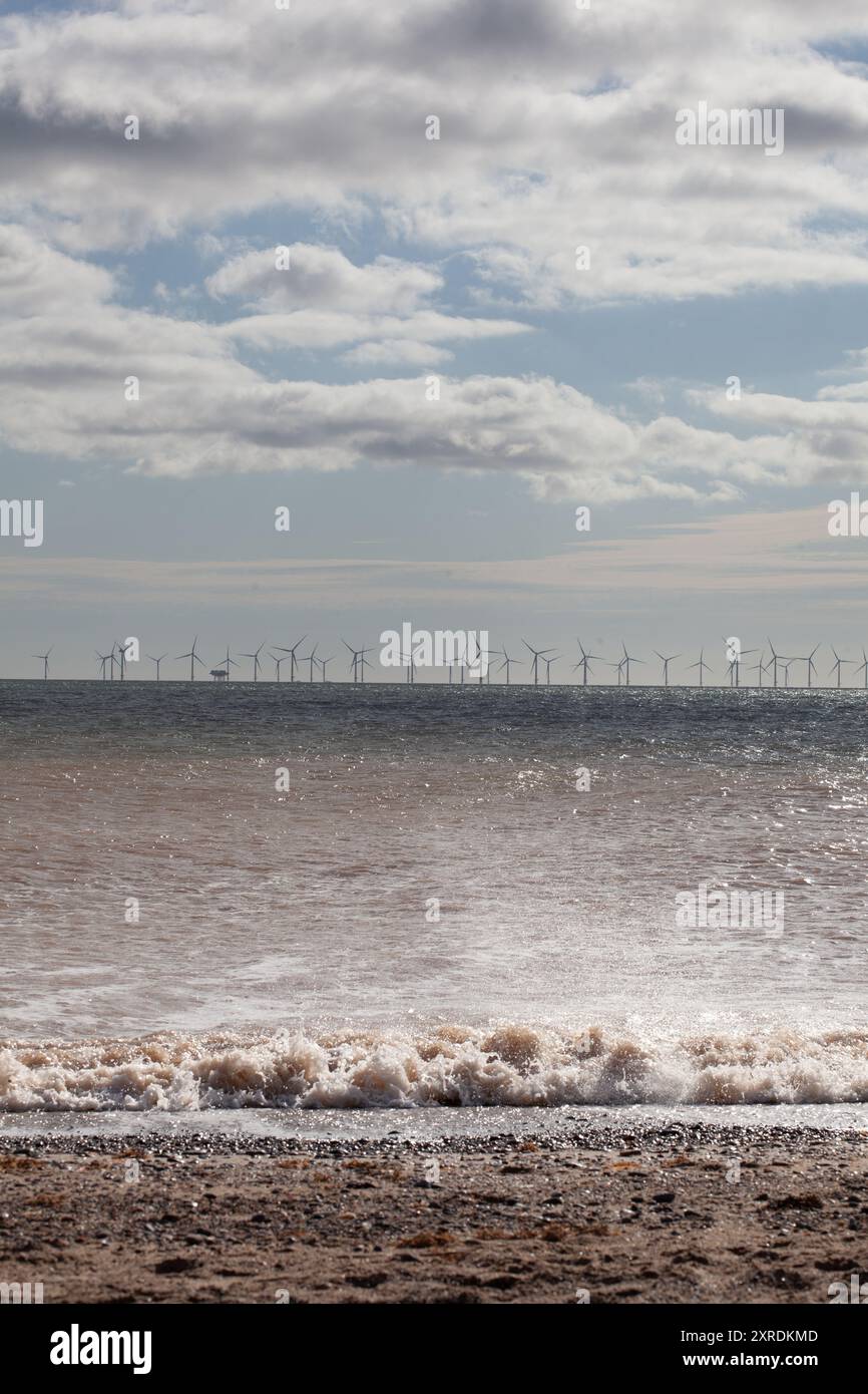 Wind farm off Easington, East Yorkshire Coast, England, UK Stock Photo ...