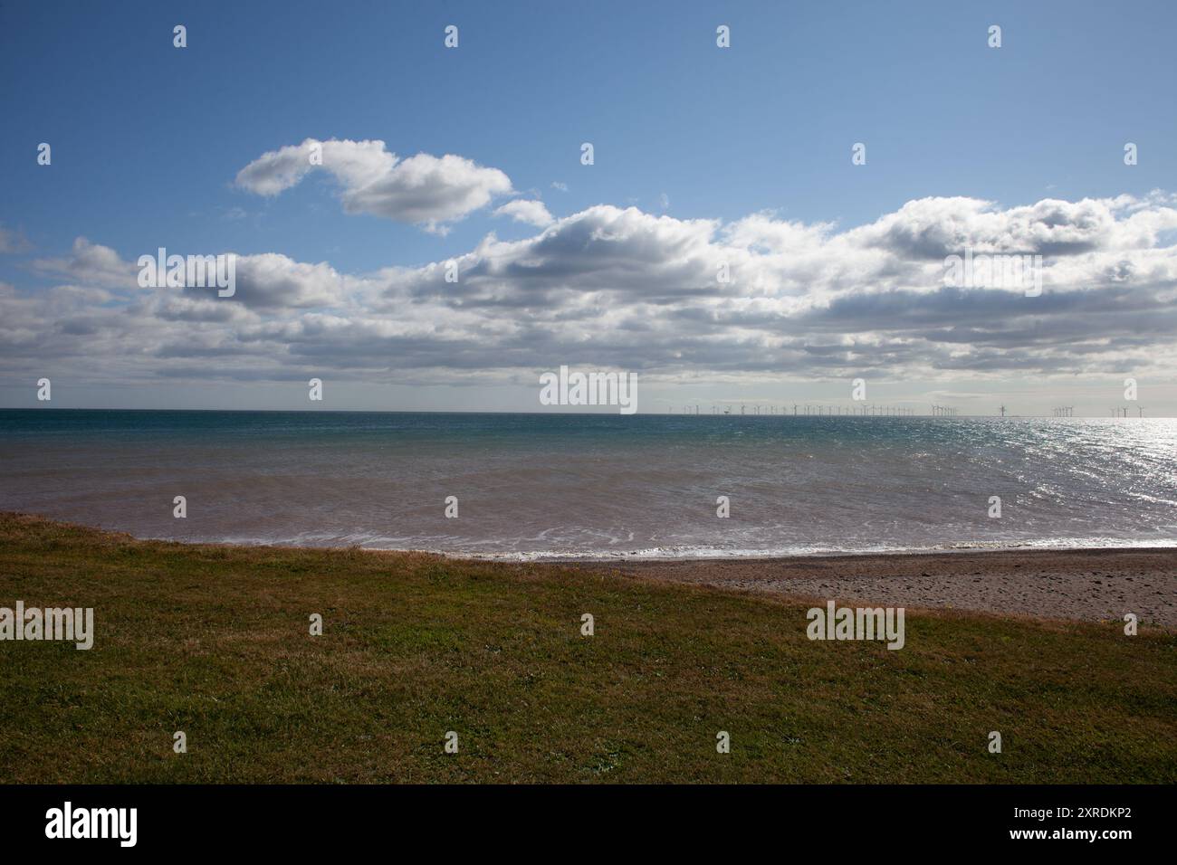 Wind farm off Easington, East Yorkshire Coast, England, UK Stock Photo ...