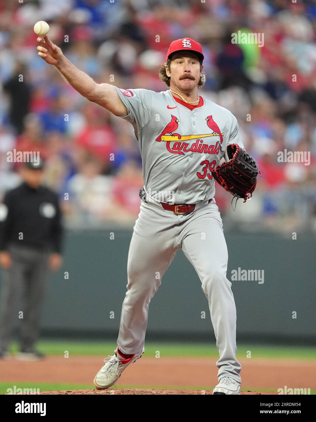 AUG 9, 2024: St. Louis Cardinals pitcher Miles Mikolas (39) tries a ...