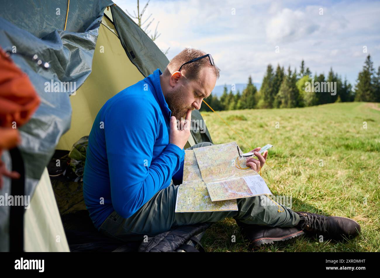 Bearded man contemplates distance hi-res stock photography and images ...