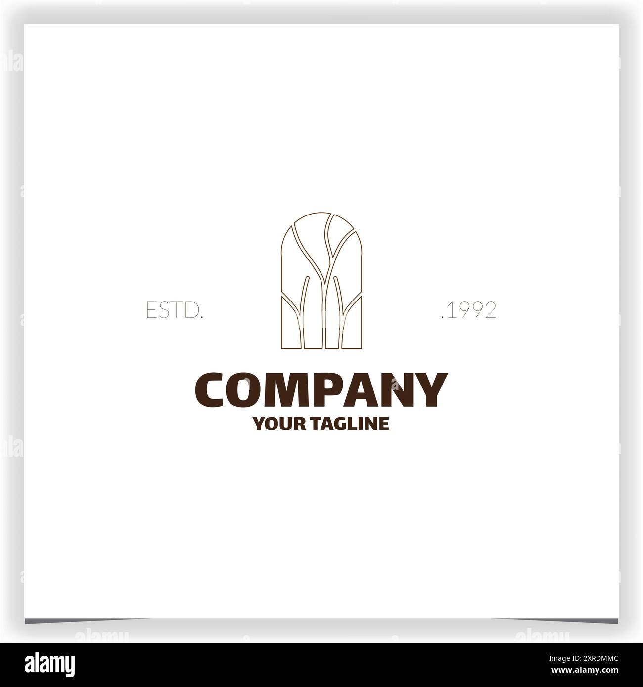 Line art tree branch in window logo design vector template Stock Vector ...