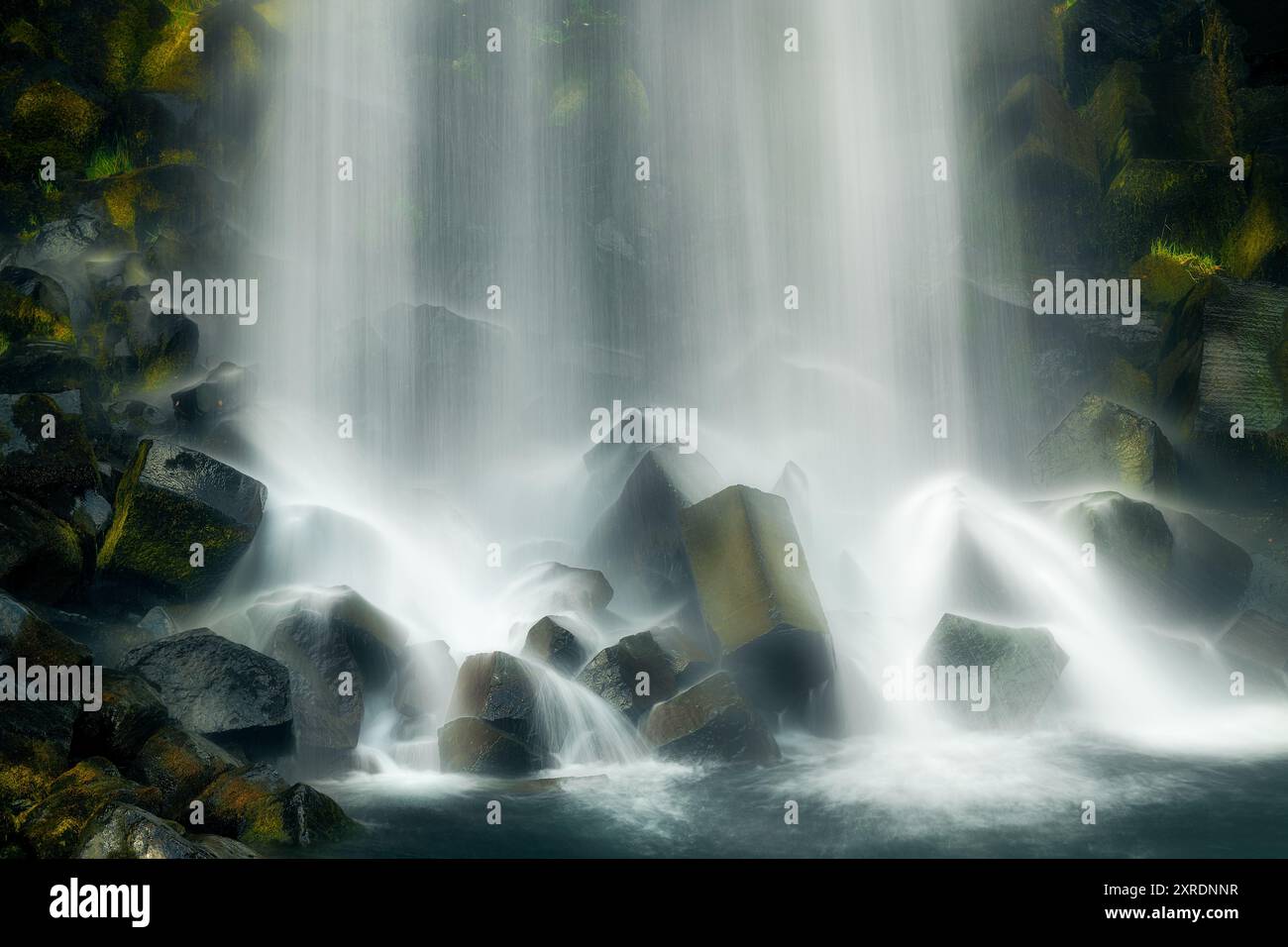 Detail of the Svartifoss waterfall in Iceland, basalt rocks and the ...