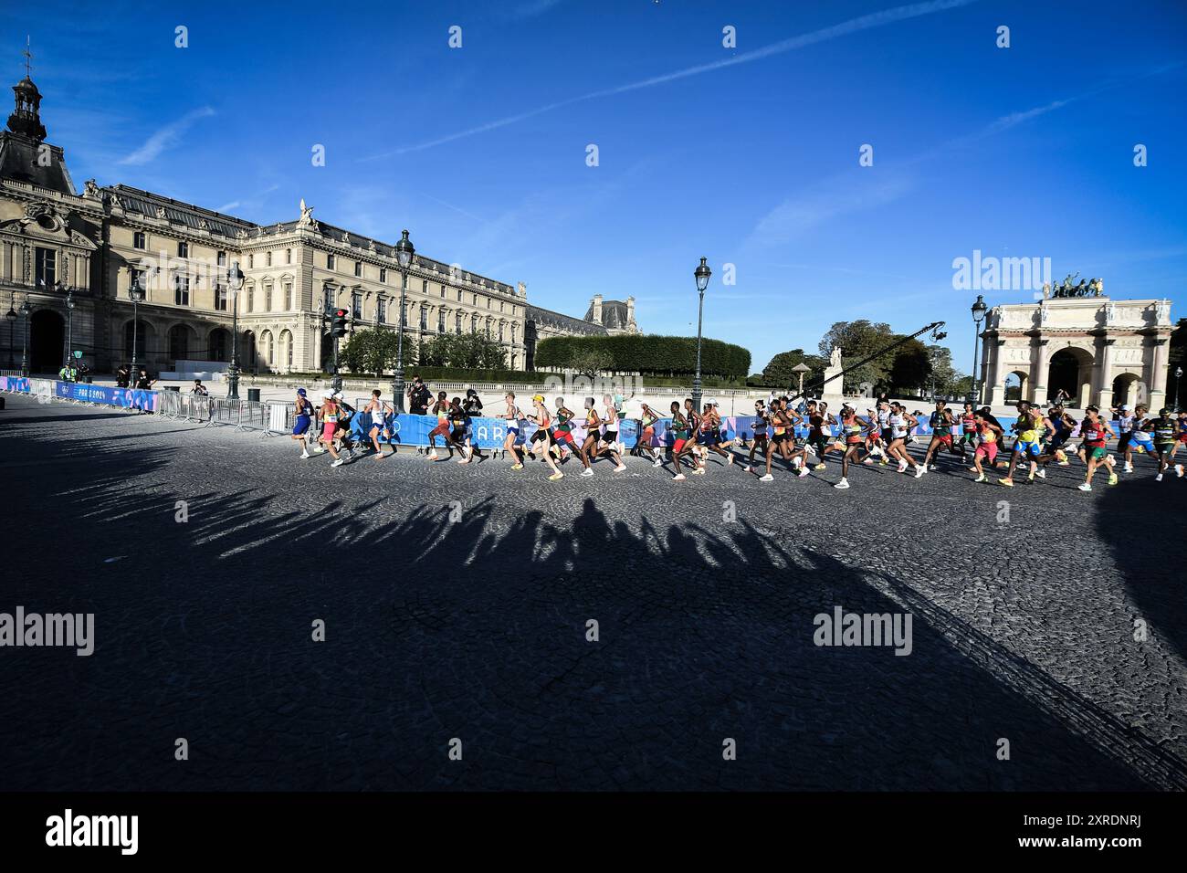 Paris, France. 10th Aug, 2024. Sprinters run in the Men's Marathon ...