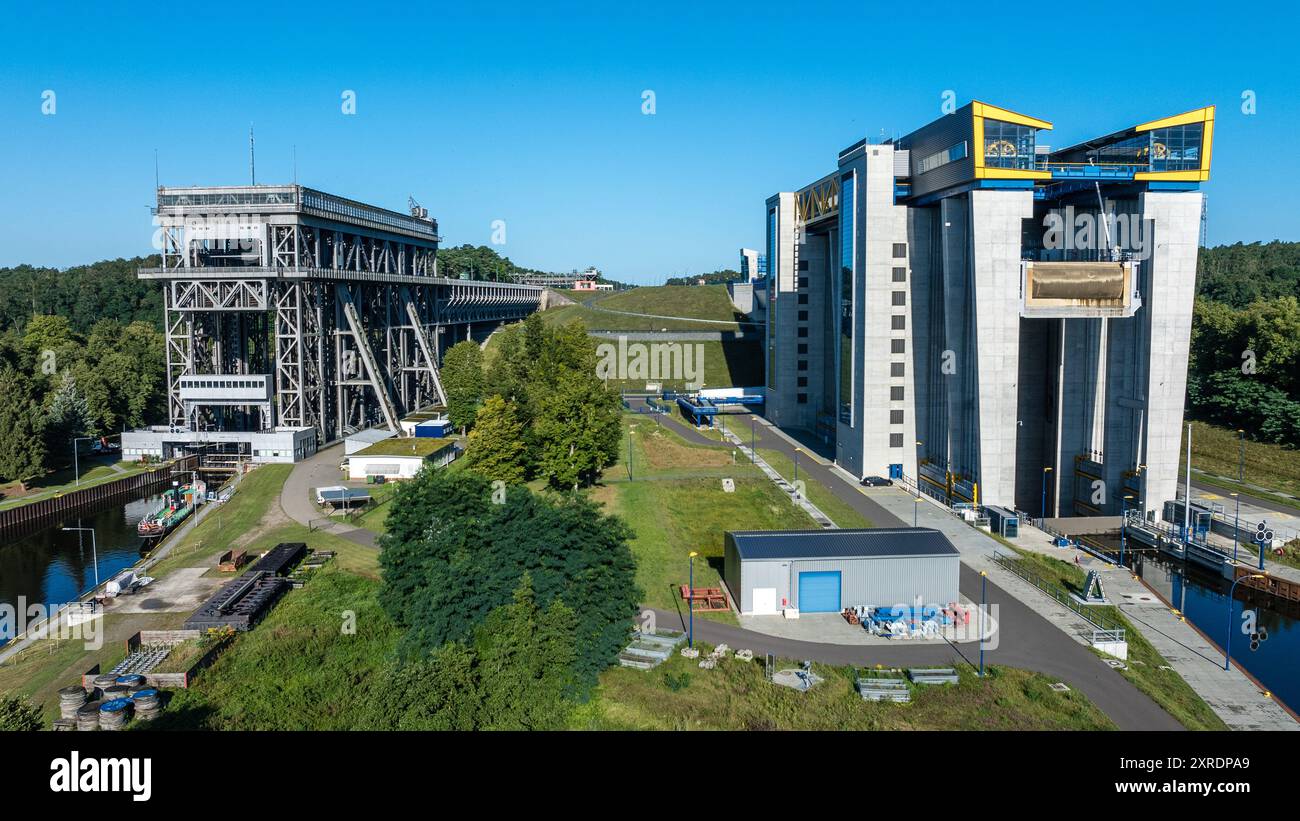Cottbus, Germany. 10th Aug, 2024. View of the old (l) and the new ...