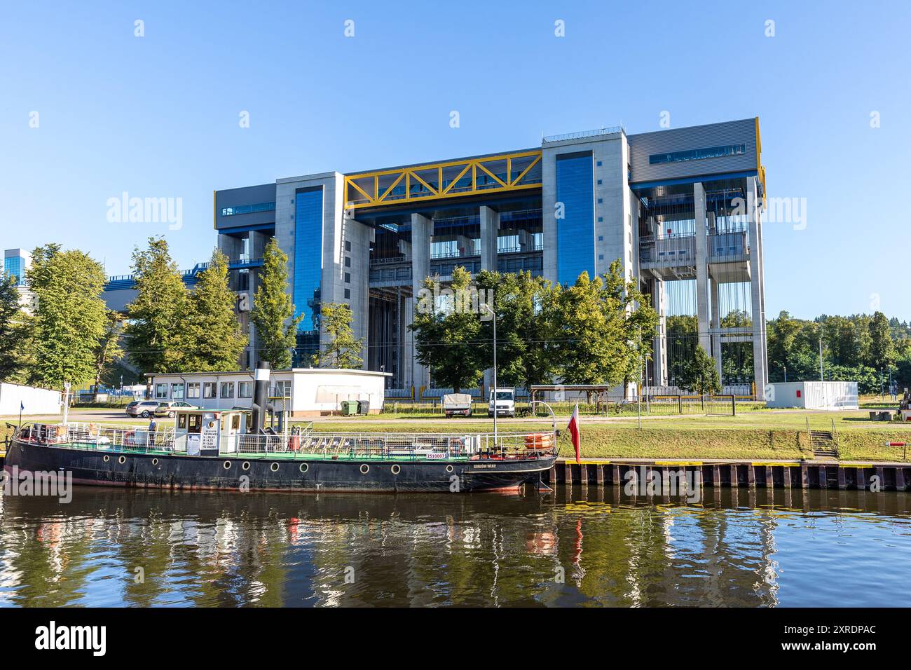 Cottbus, Germany. 10th Aug, 2024. View of the new Niederfinow boat lift ...