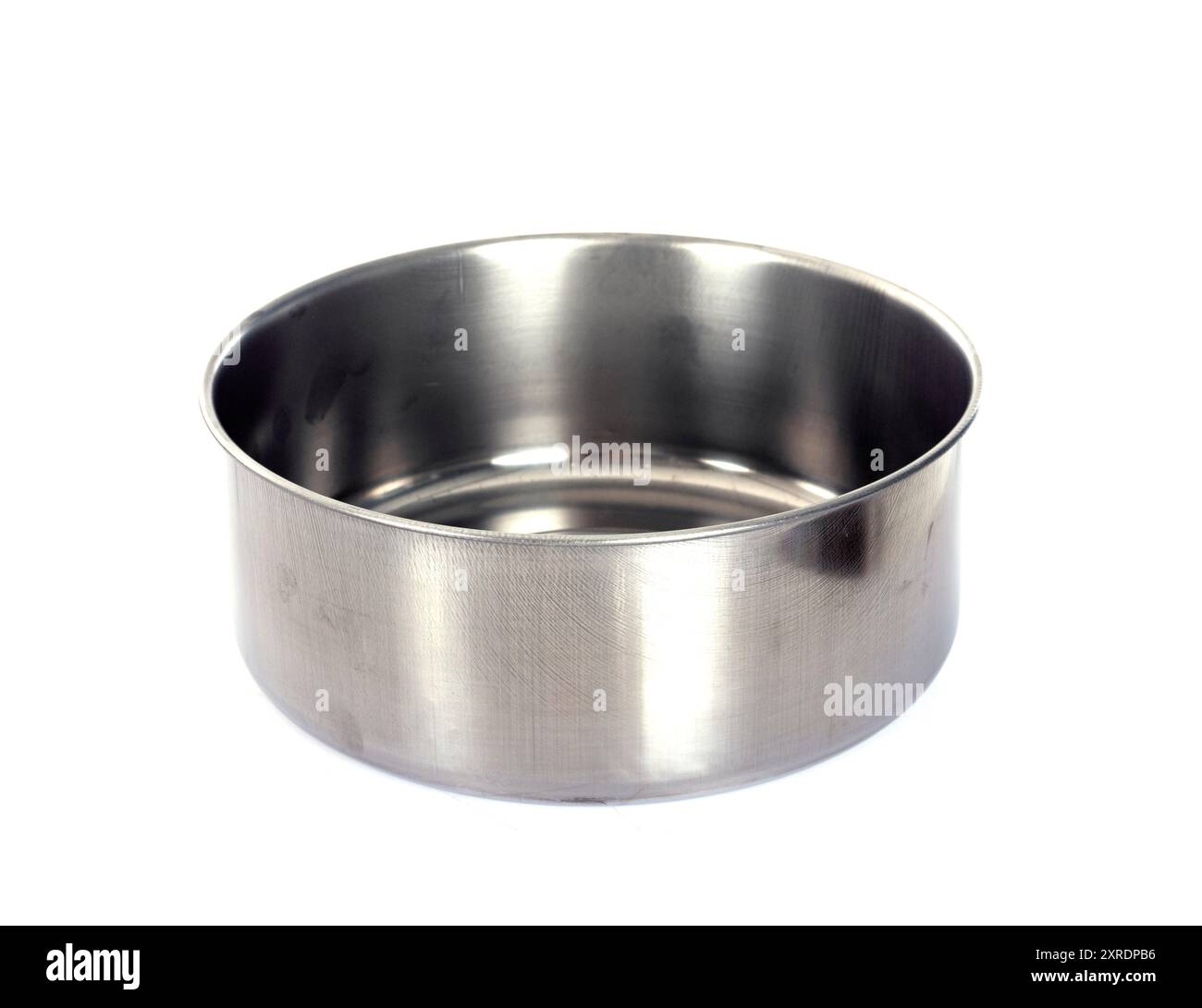 inox bowl for dog in front of white background Stock Photo - Alamy