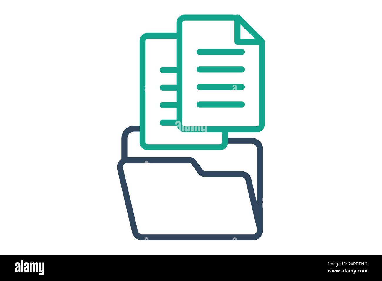 Data collection icon. folder with paper. icon related to gather. line ...
