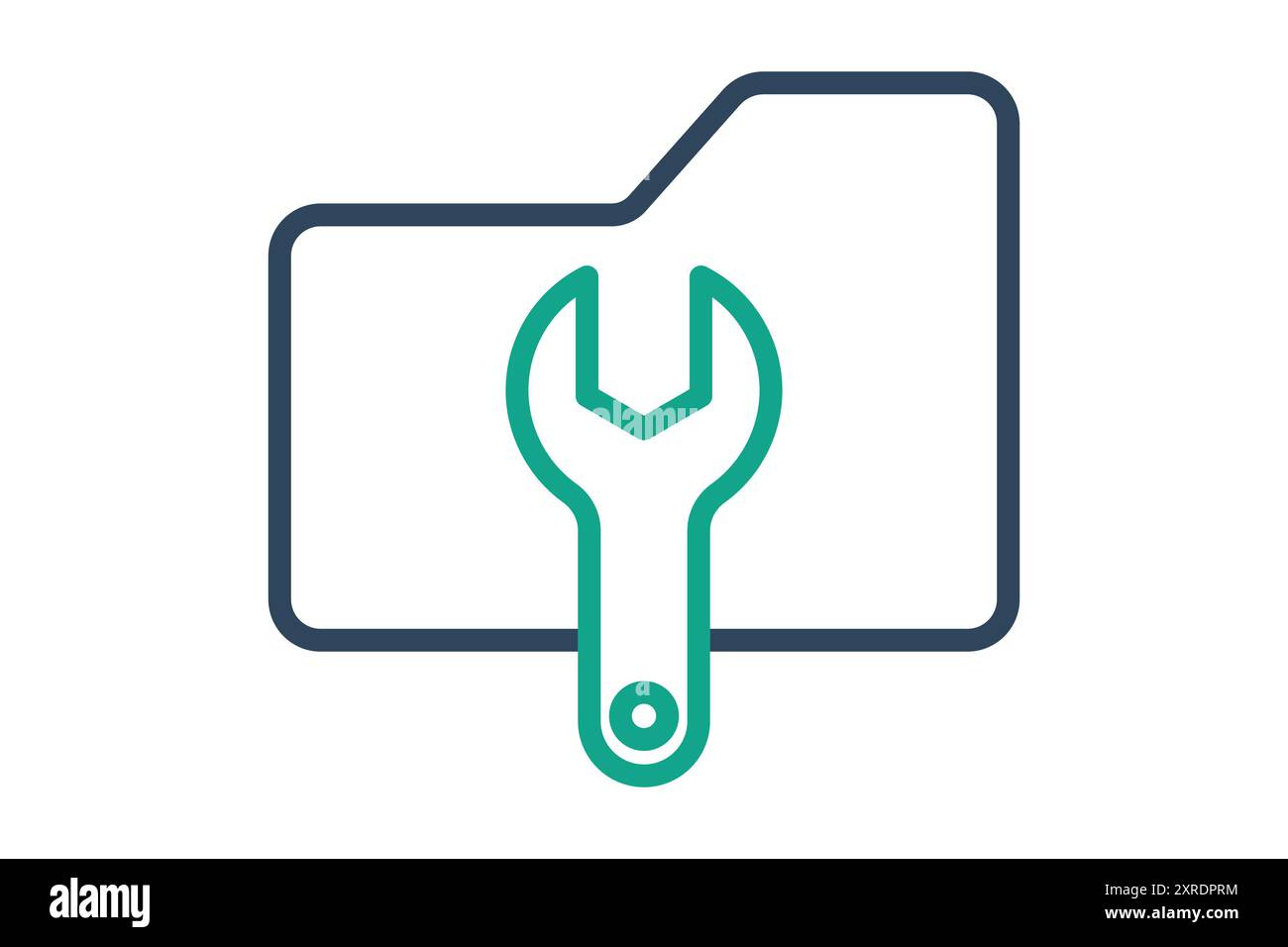 Data management icon. folder with wrench. icon related to organize ...