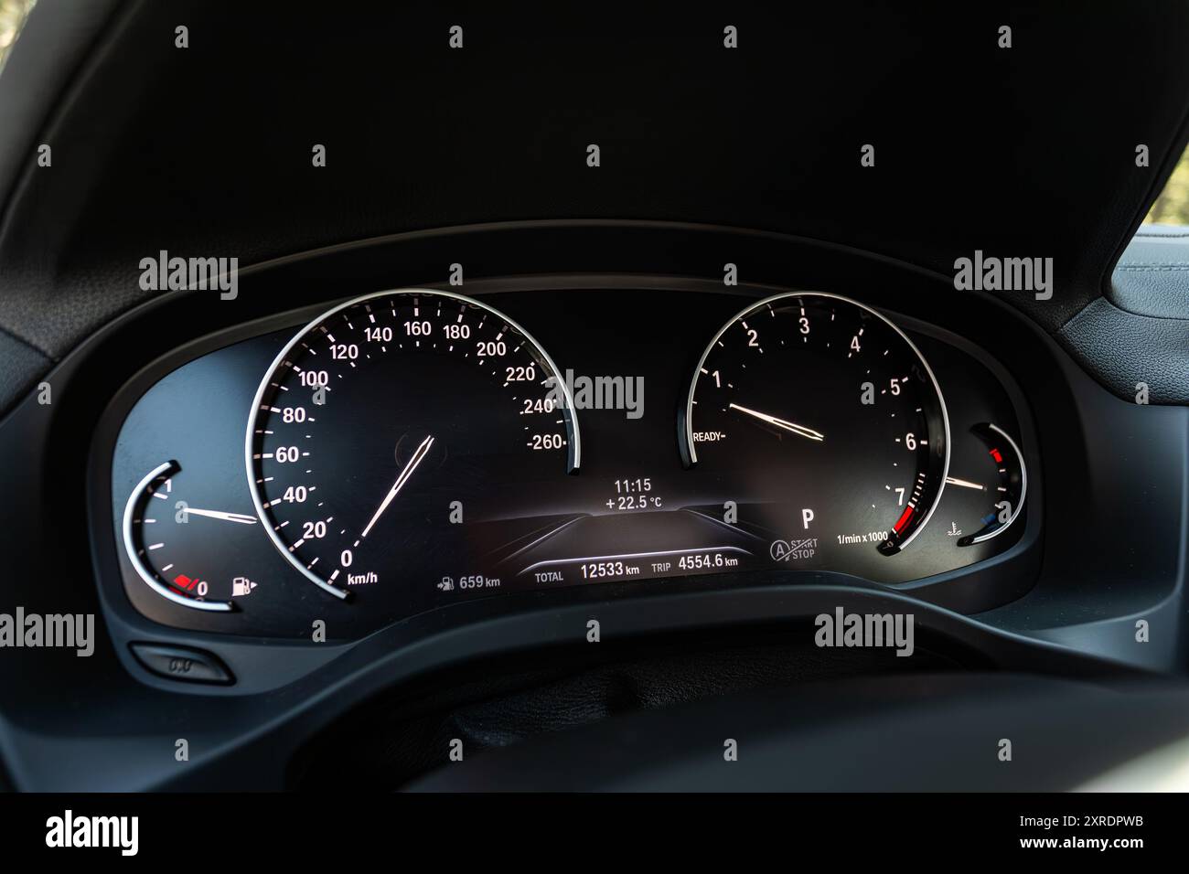 Car panel, digital bright speedometer, odometer and other tools Stock ...