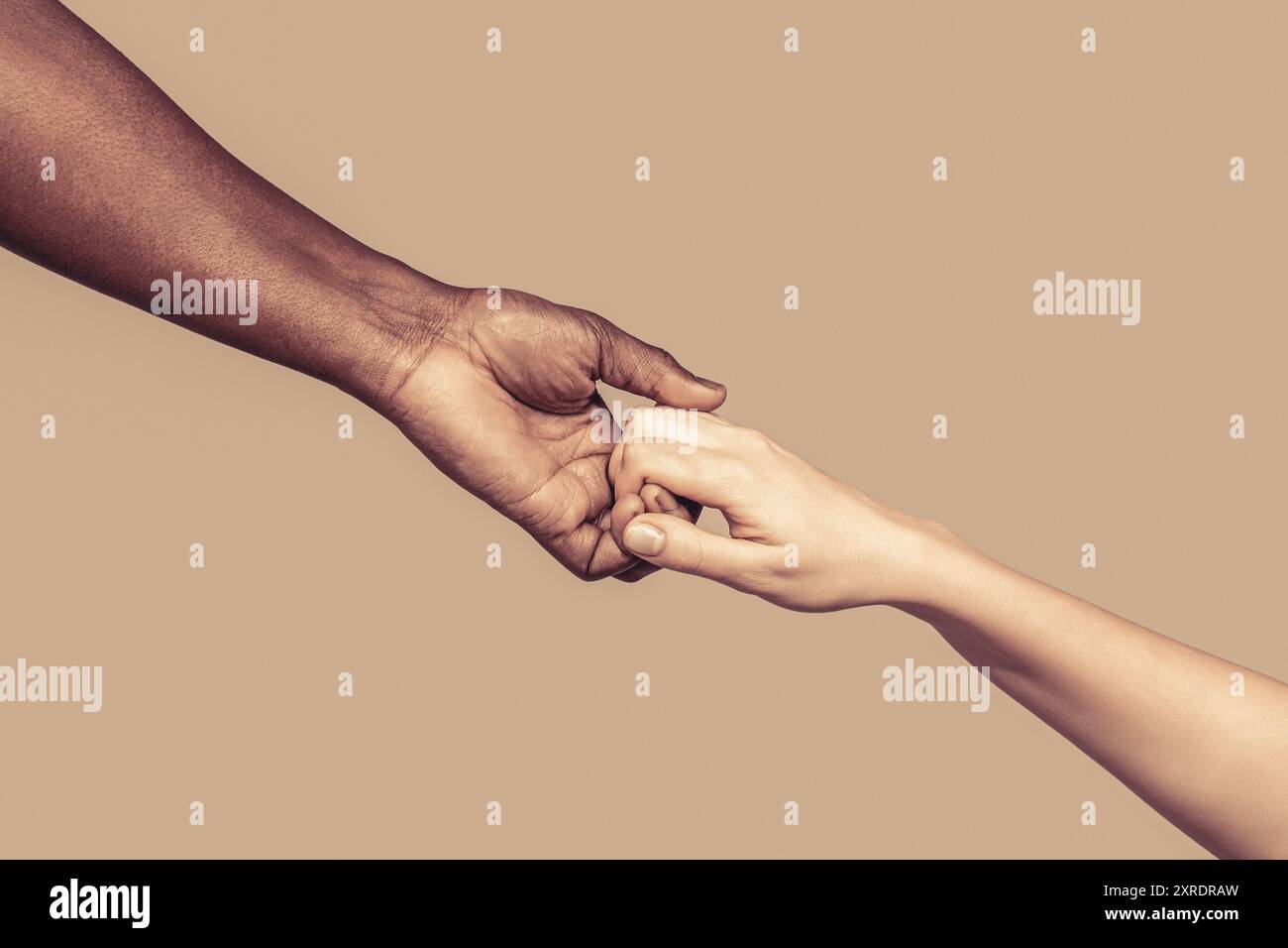 Woman and african woman hand. Helping hand, rescue. Helping hands ...