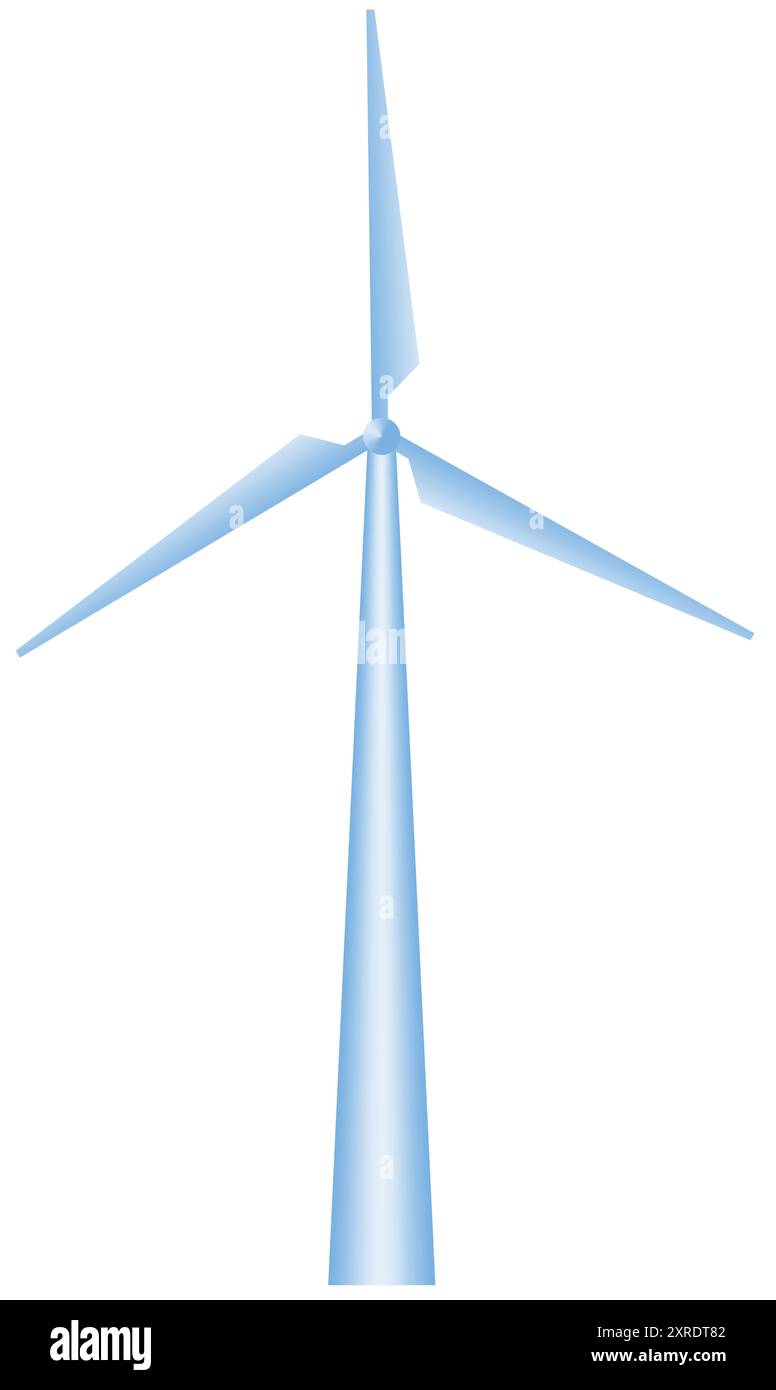 wind turbine illustration with blue glow color Stock Photo - Alamy