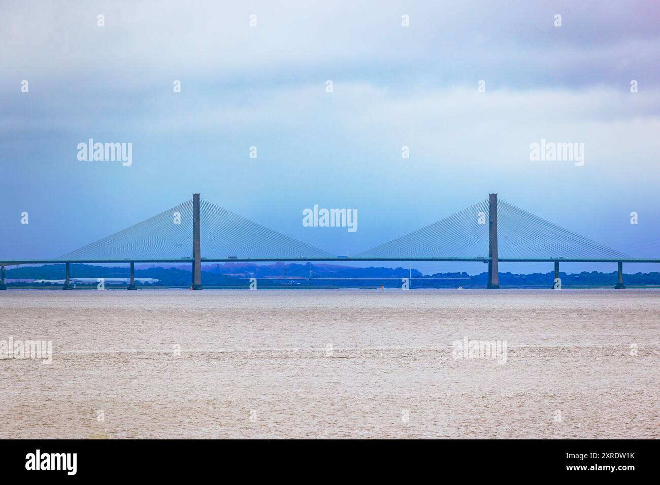 Two designs of cable stay bridges decades apart Stock Photo - Alamy