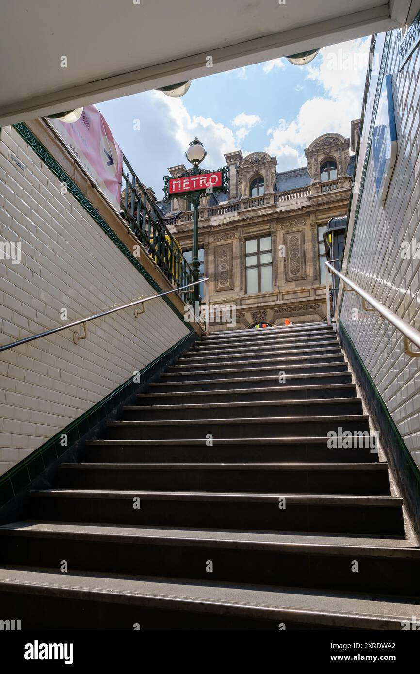 Paris, France - August 2, 2024 : View of a typical picturesque metro ...