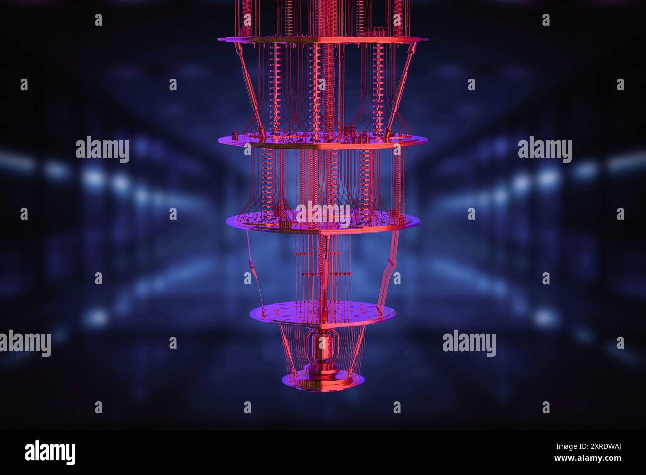 3d rendering quantum computer machine under neon light Stock Photo - Alamy