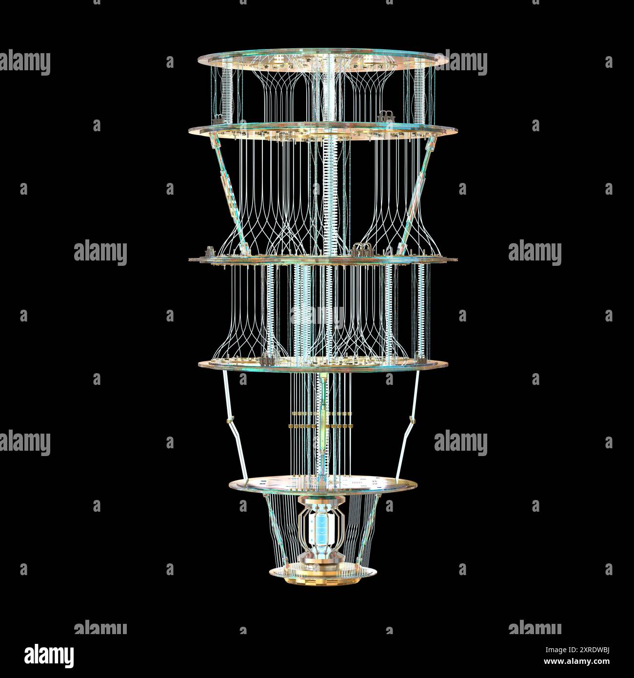 3d rendering golden quantum computer machine Stock Photo - Alamy