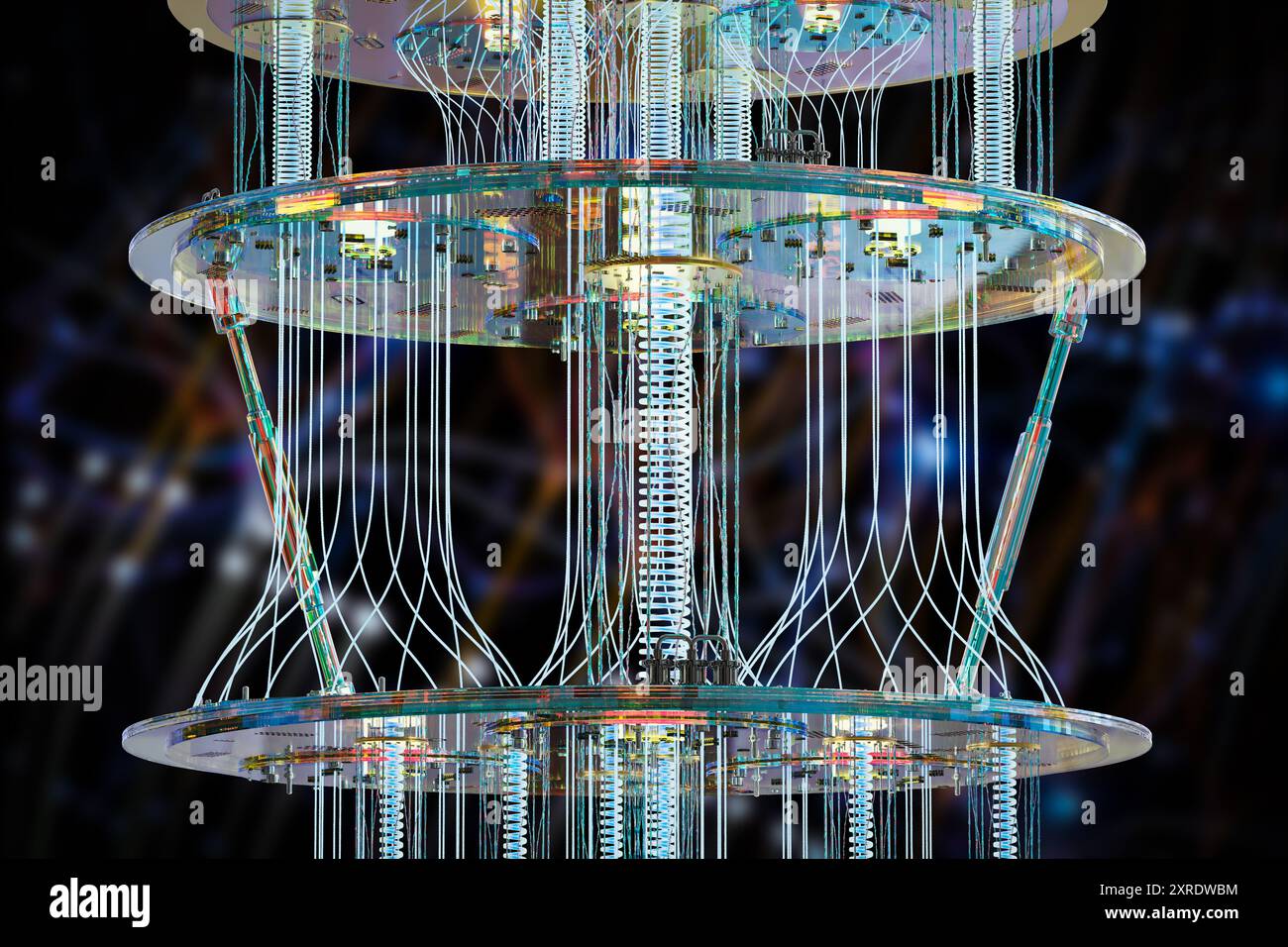 3d rendering golden quantum computer machine close up Stock Photo - Alamy