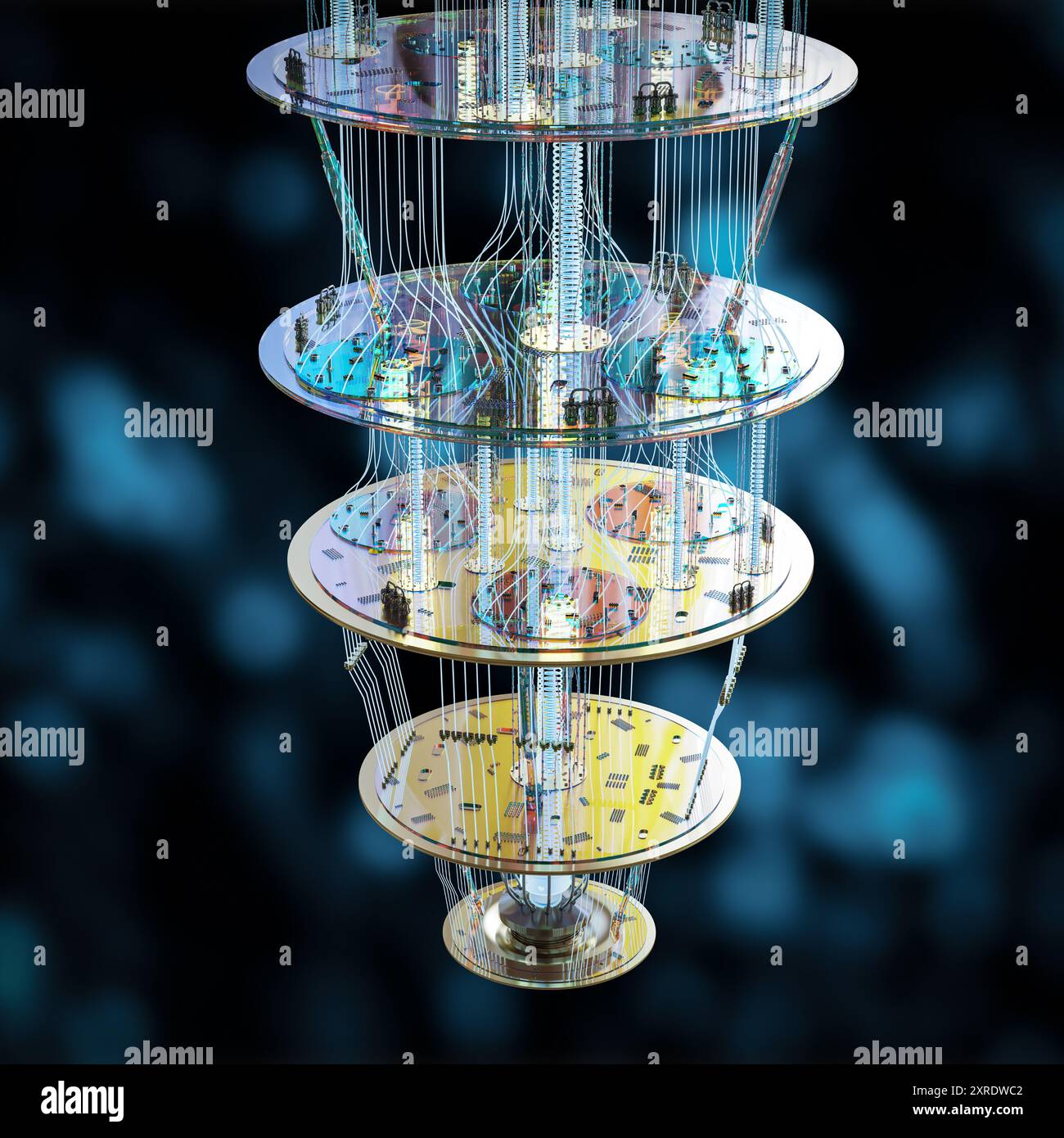 3d rendering golden quantum computer machine Stock Photo - Alamy