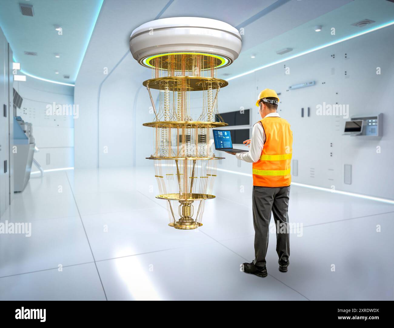 Quantum engineering technology with engineer develop quantum computer ...