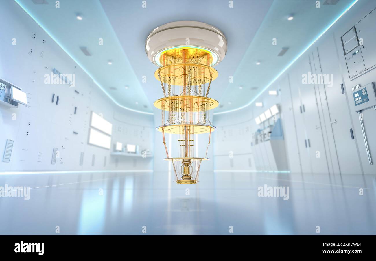 3d rendering quantum computer machine in laboratory Stock Photo - Alamy