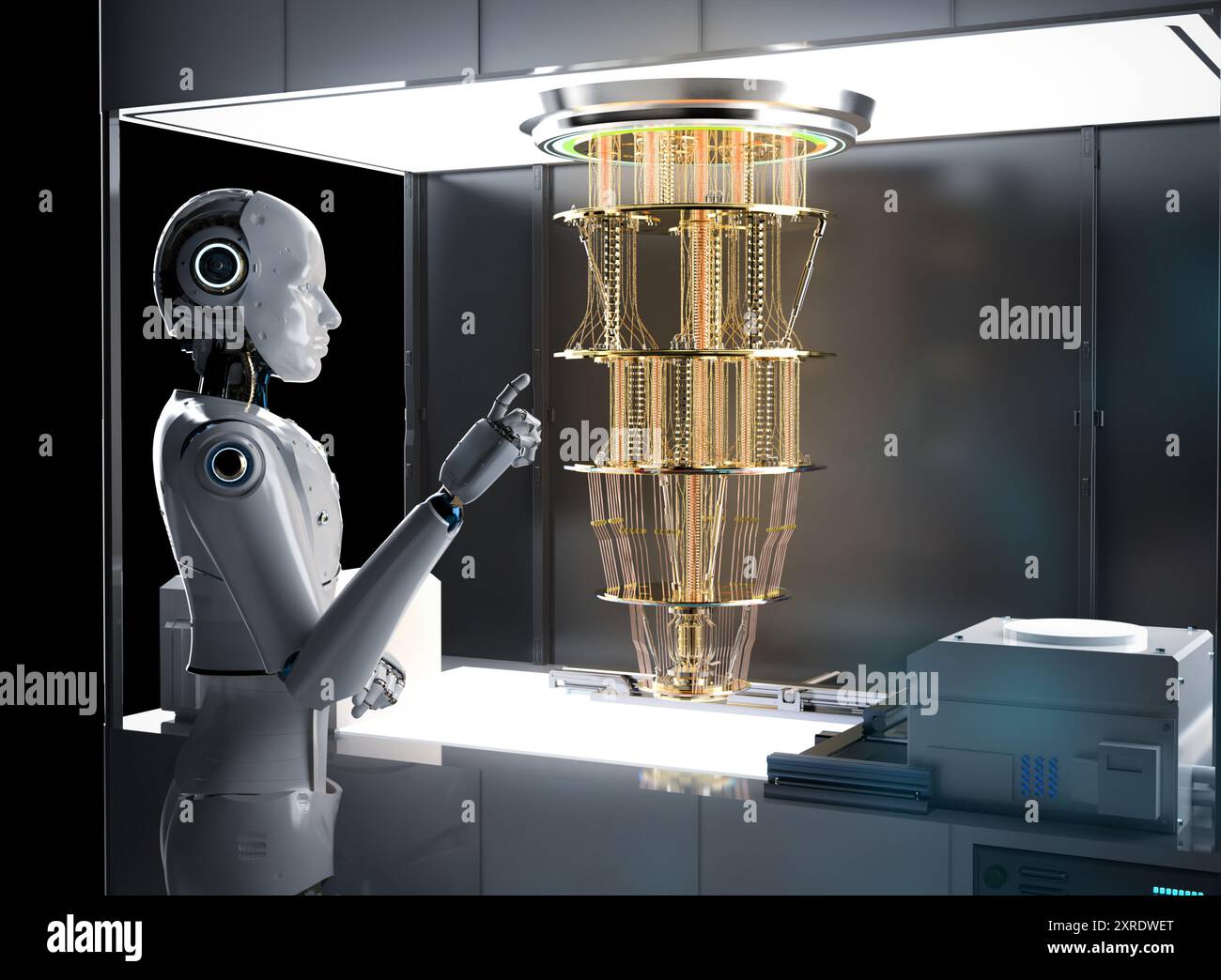 Quantum machine learning technology with 3d rendering cognitive humanoid robot drive quantum ...