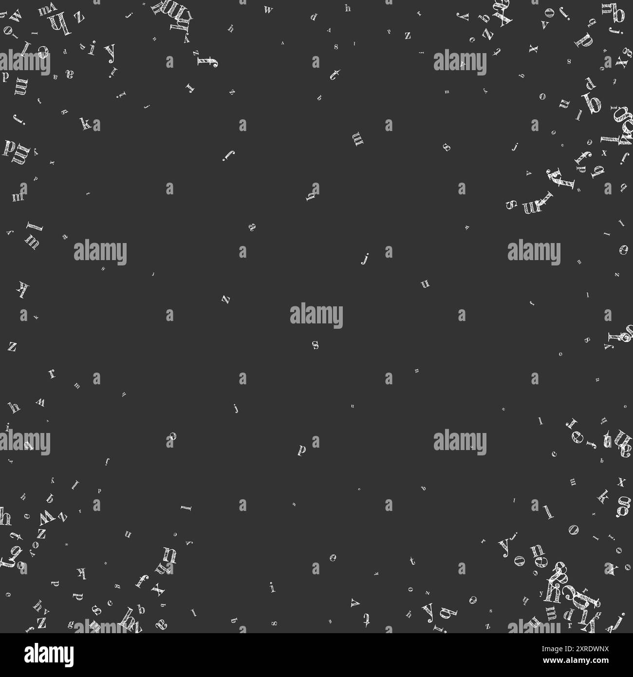 Concept of school background. White chalk falling letters of English ...