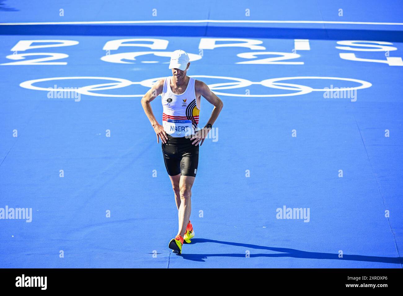 Paris, France. 10th Aug, 2024. Belgian athlete Koen Naert crosses the ...