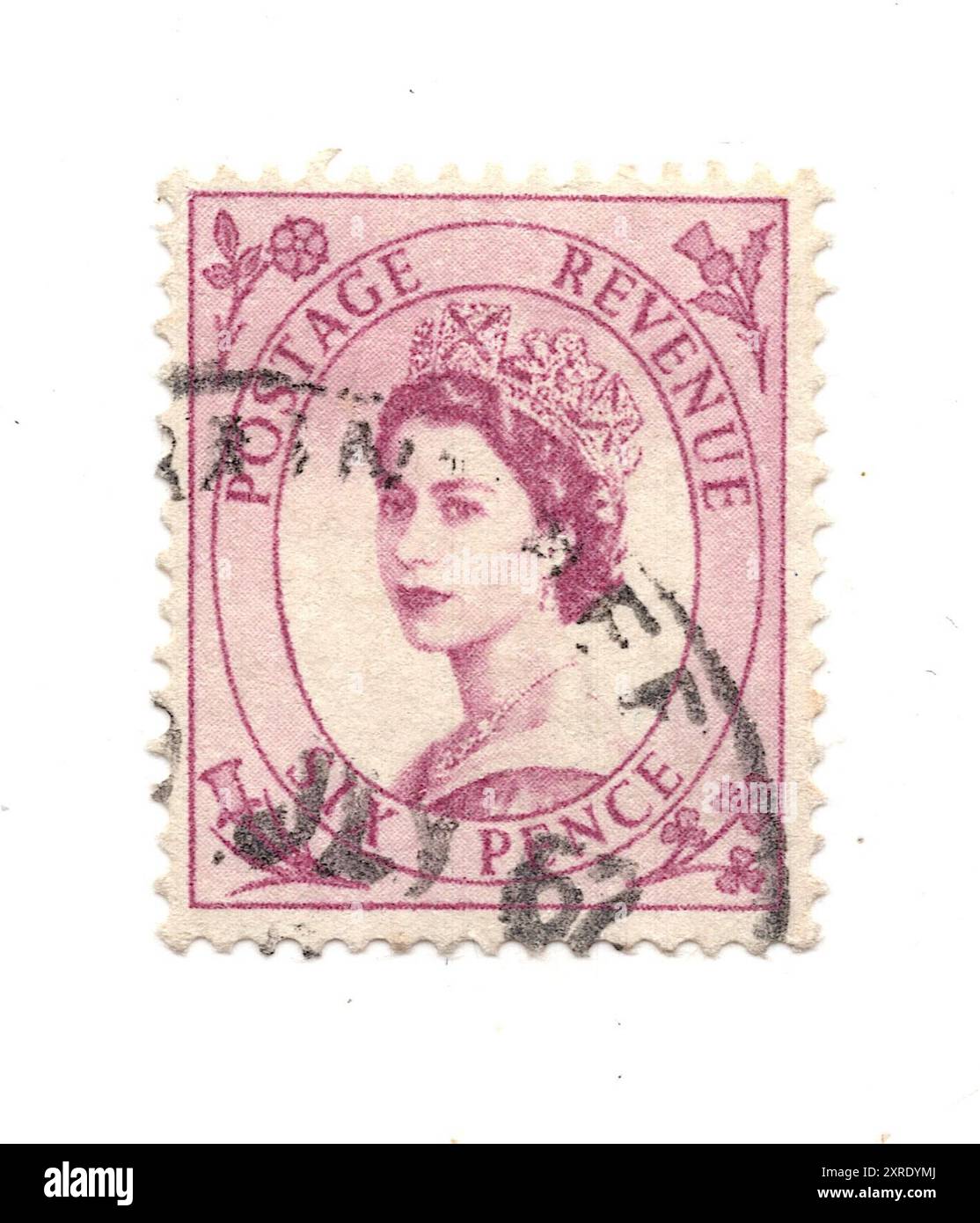 A vintage Queen Elizabeth II postage stamp from Great Britain on a ...