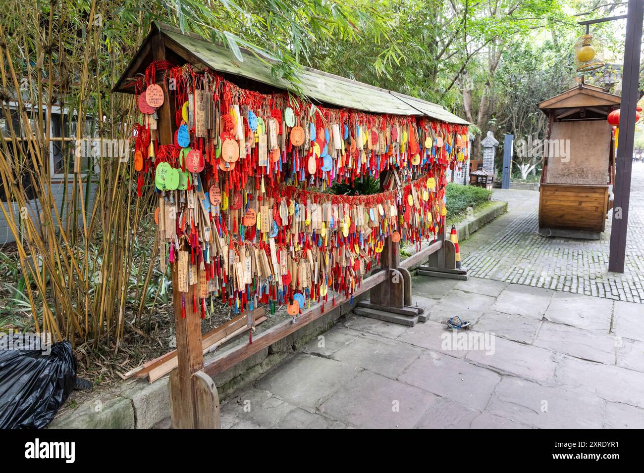 Popular bodhi wishing tree in Huanglongzi ancient town in Sichuan Chian ...