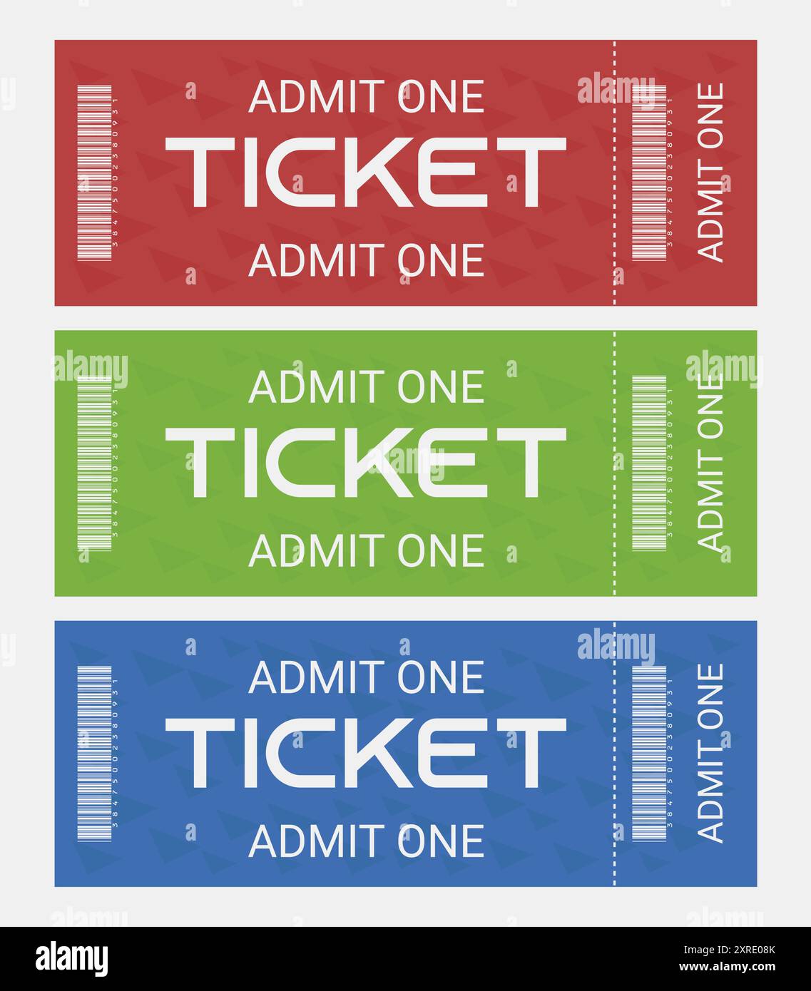 Set of tickets. Entrance ticket with barcode Stock Vector Image & Art ...