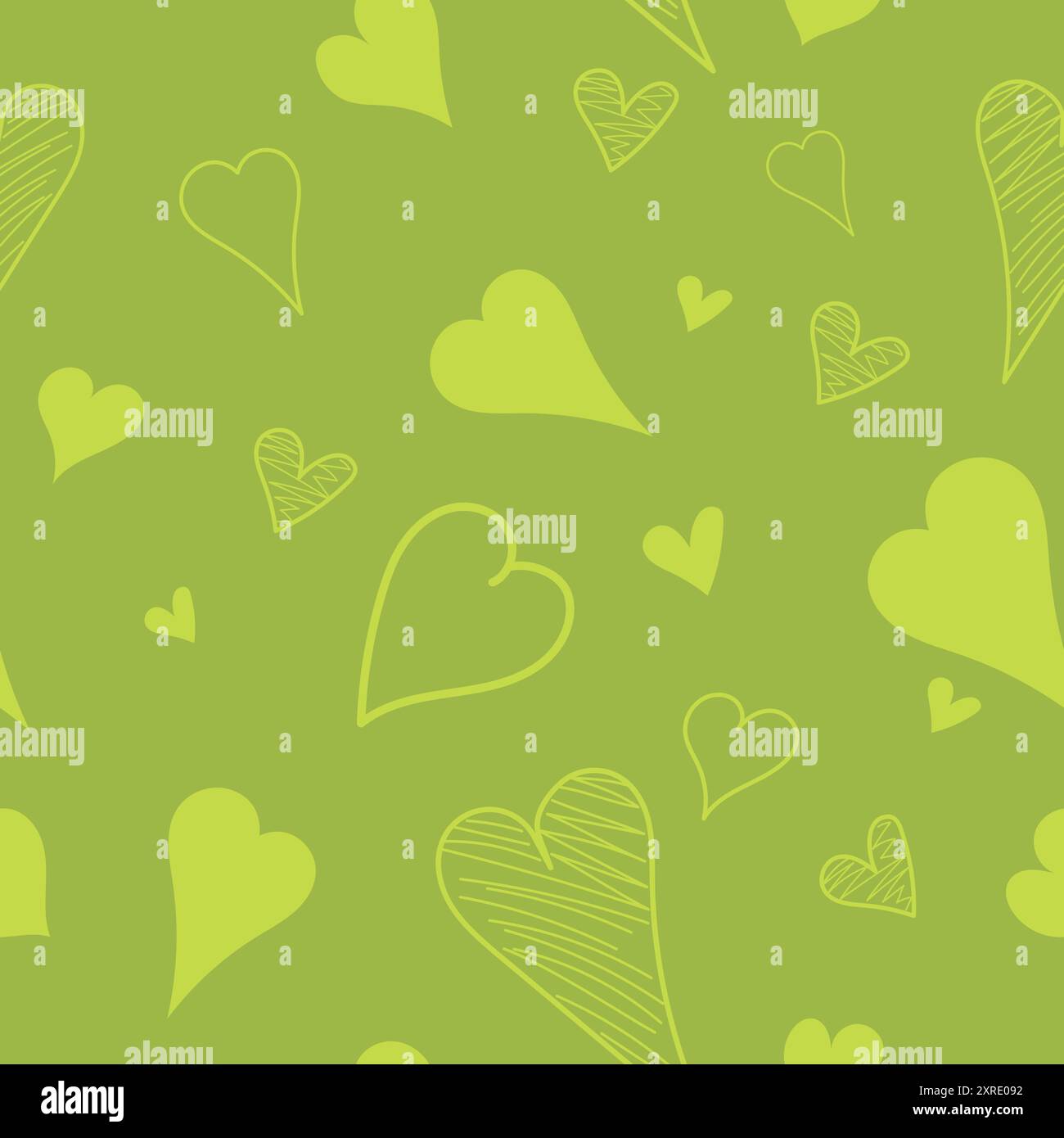 Seamless pattern with hand drawn hearts. Endless pattern with hearts on ...