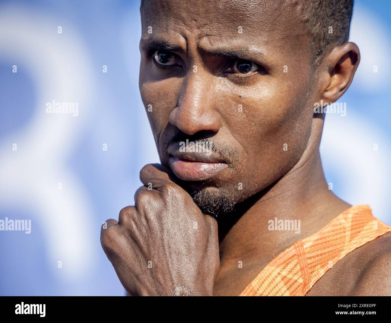 Paris, France. August 10, 2024. Abdi Nageeye after the men's marathon ...