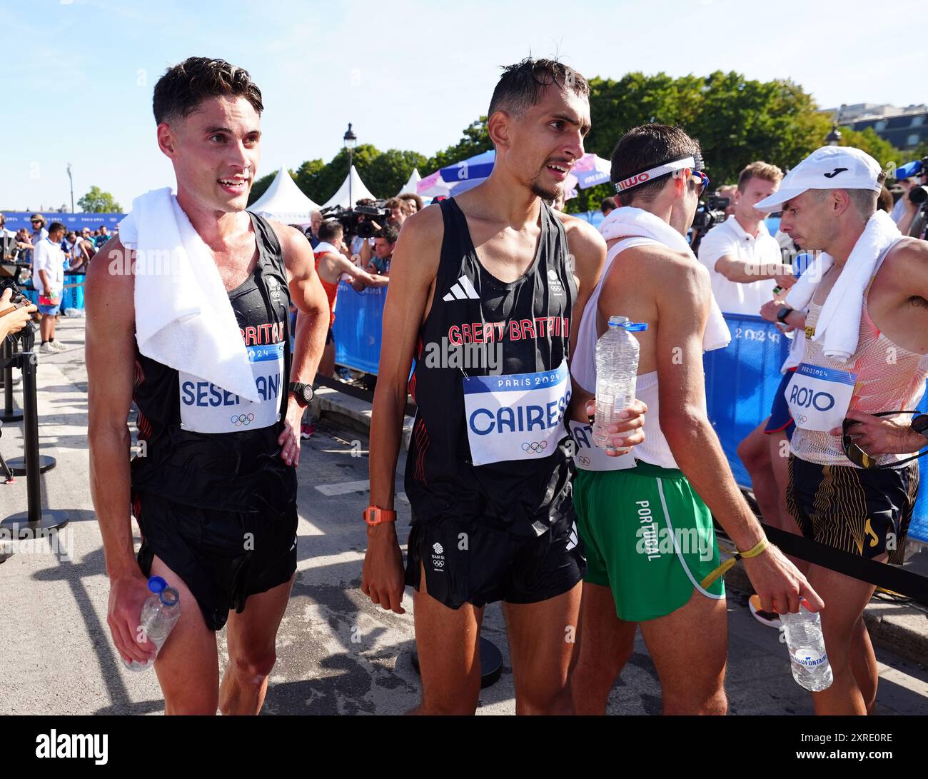 Great Britain's Philip Sesemann and Emile Cairess at the finish of the ...