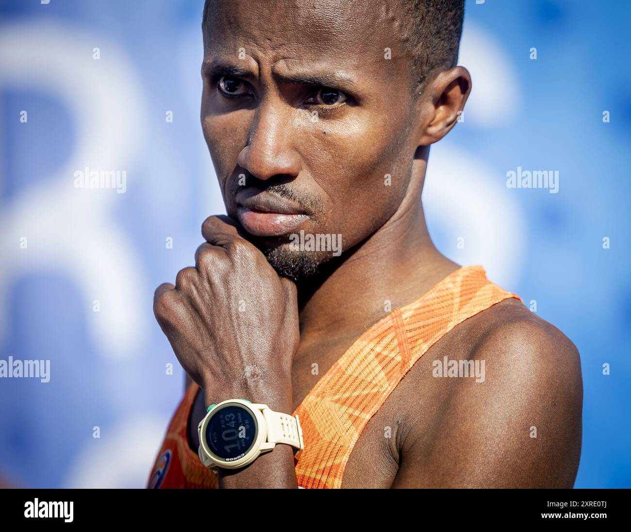 Paris, France. August 10, 2024. Abdi Nageeye after the men's marathon ...