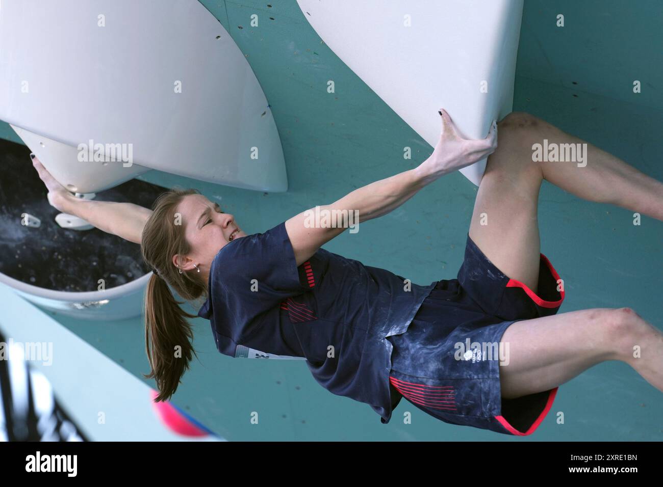 Erin McNeice of Great Britain competes in the women's boulder and lead ...