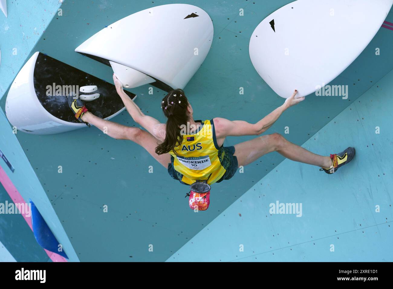 Oceania Mackenzie of Australia competes in the women's boulder and lead ...