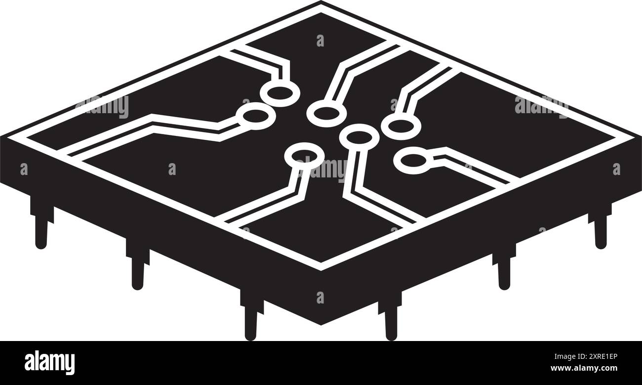 Chip circuit microchip processor Stock Vector Images - Alamy