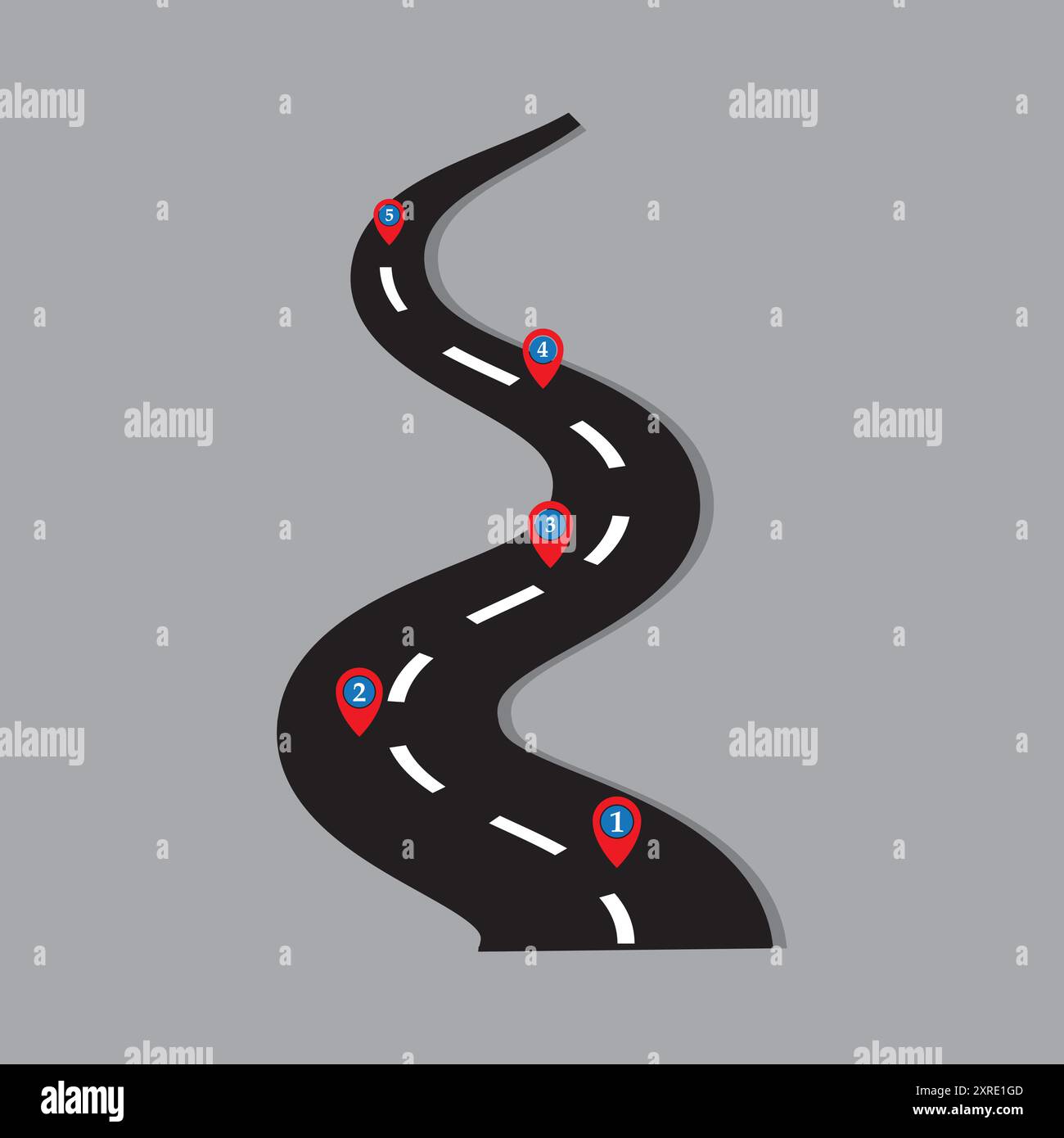 Winding road infographic concept illustration element design Stock ...