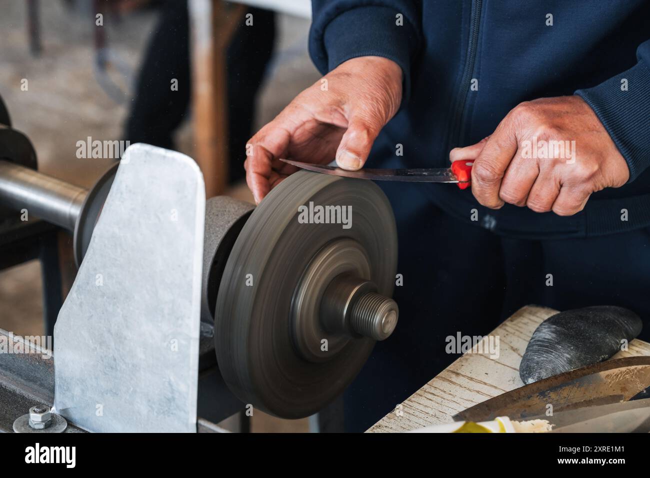 Process sharpening kitchen knife on hi-res stock photography and images ...