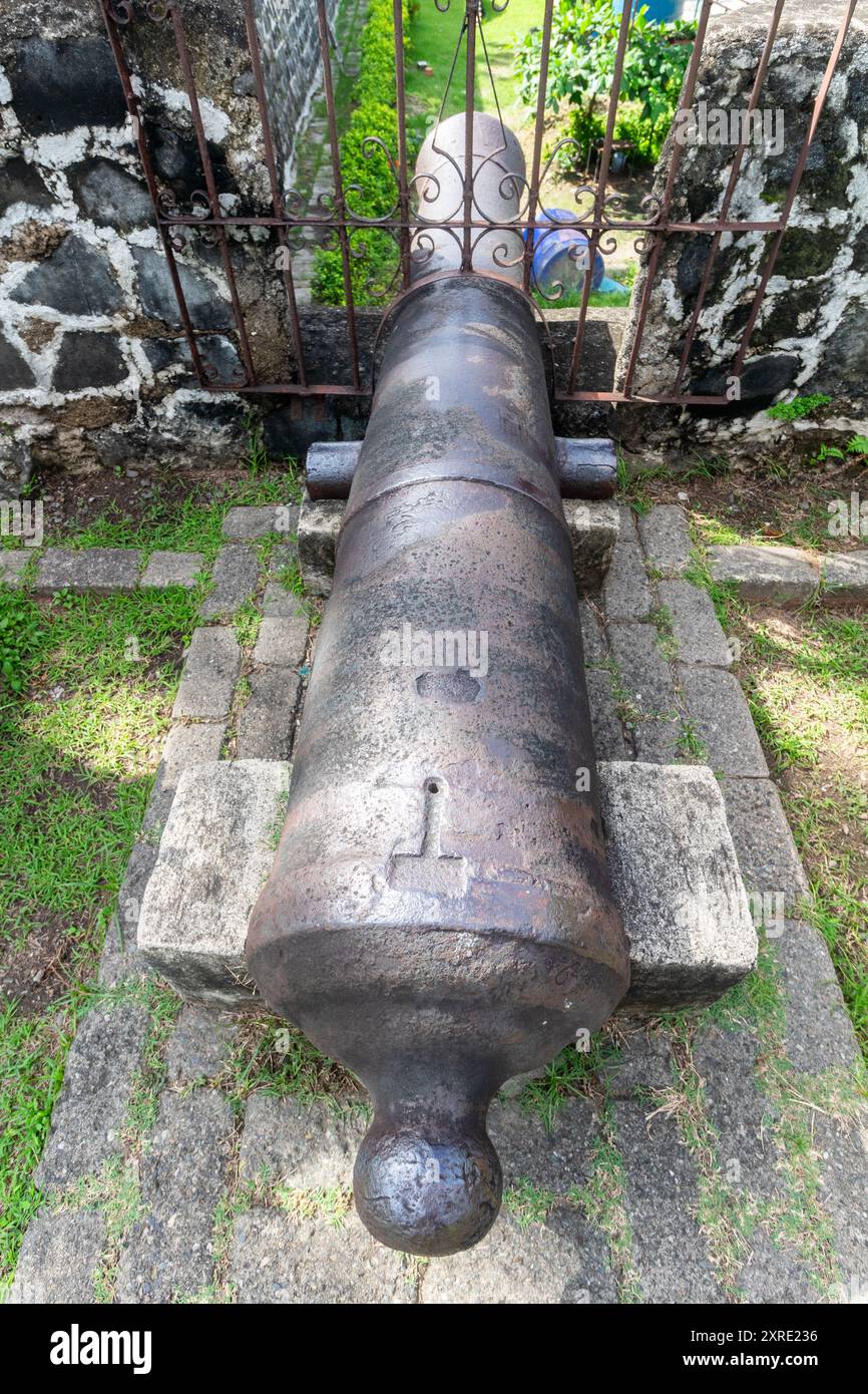 Old cannon at Fort San Pedro, a Spanish colonial era fortification in ...