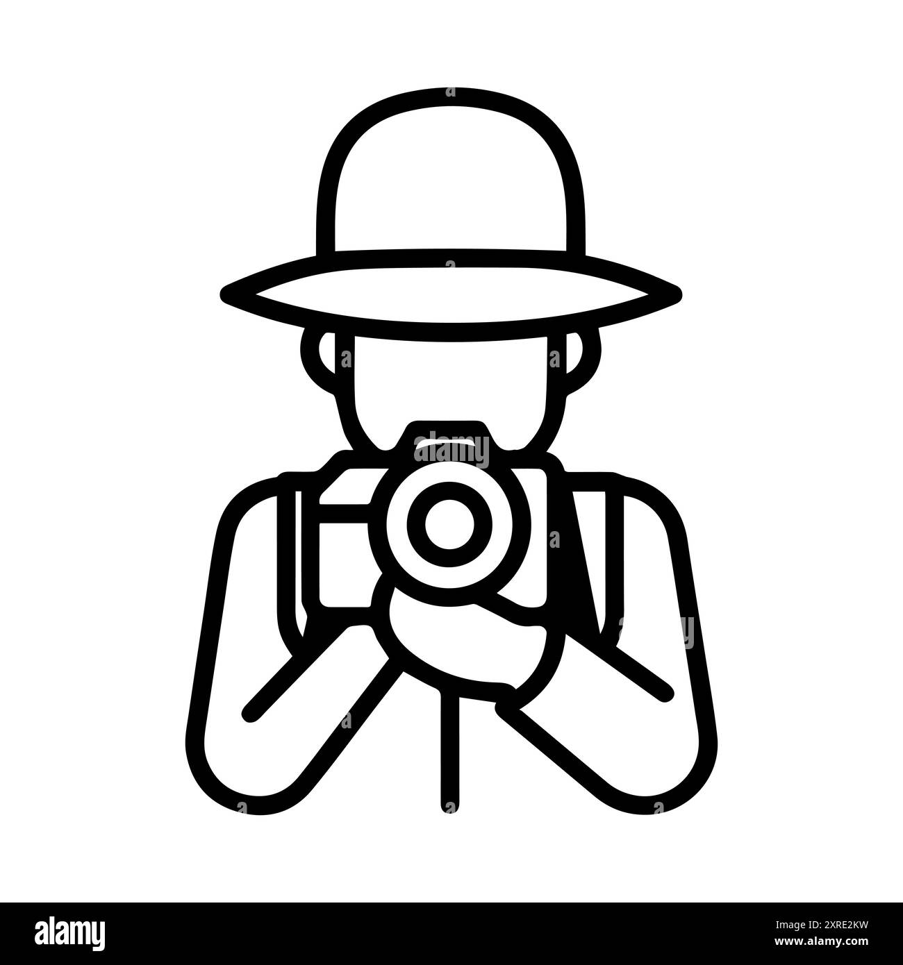 Photographer icon or modern line symbol. Vector line art and icon ...