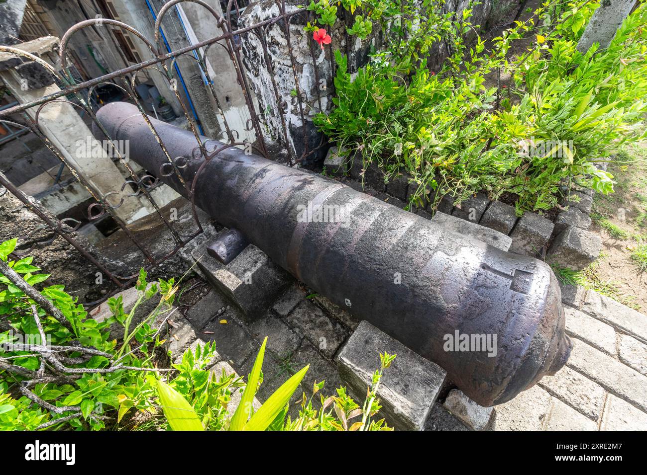 Old cannon at Fort San Pedro, a Spanish colonial era fortification in ...