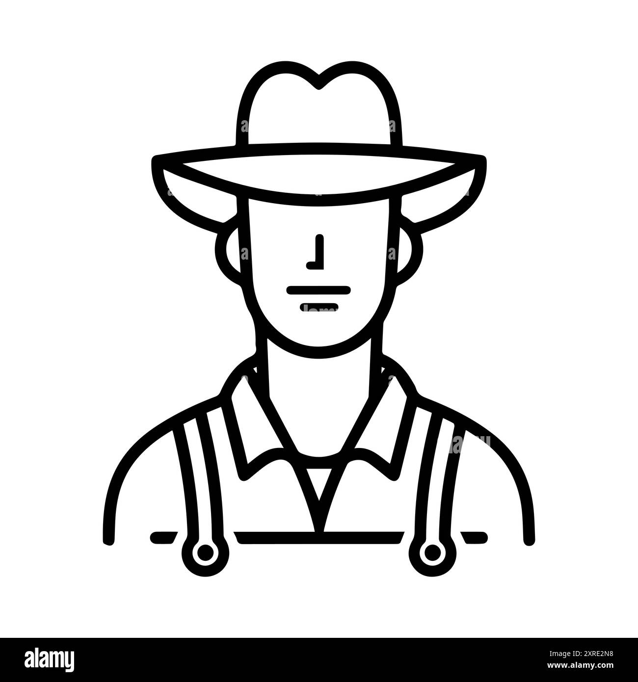 Farmer icon or modern line symbol. Vector line art and icon design with ...
