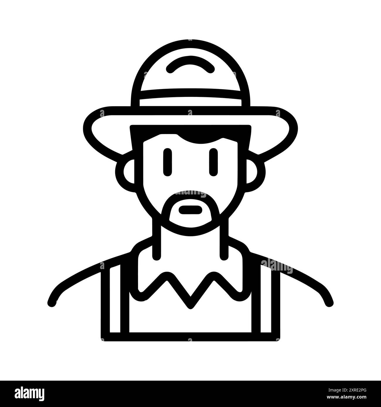 Farmer icon or modern line symbol. Vector line art and icon design with ...