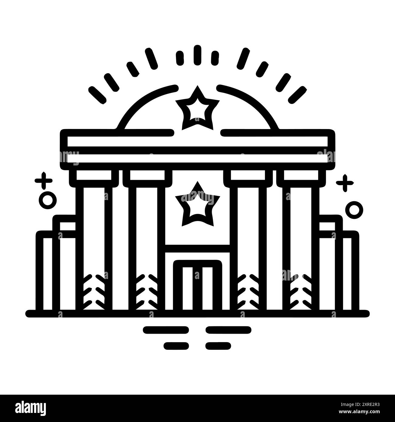 Theater icon or modern line symbol. Vector line art and icon design with bold outline. Black and ...
