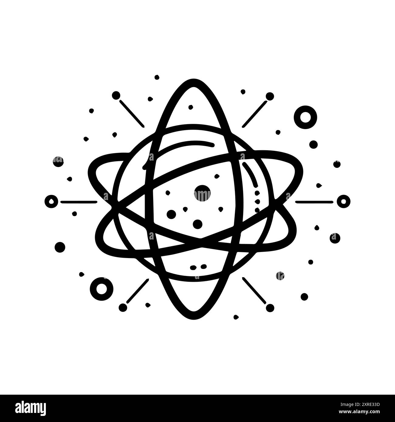 Physics icon or modern line symbol. Vector line art and icon design with bold outline. Black and ...