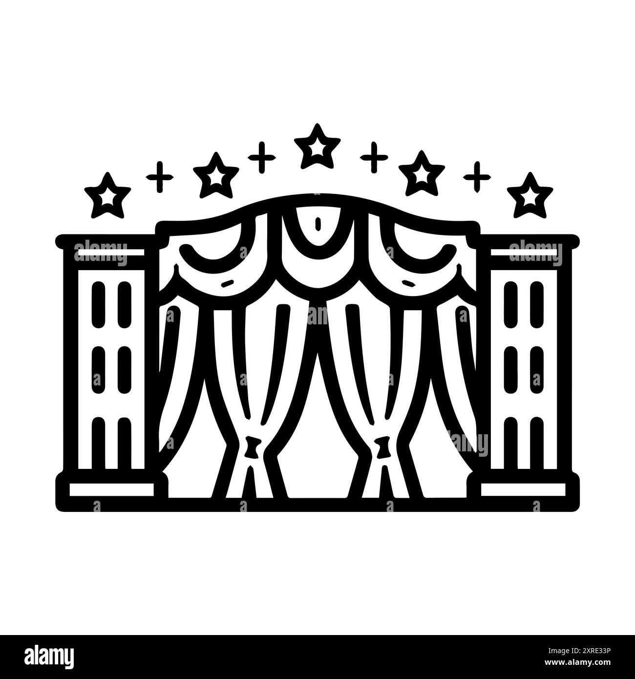 Theater icon or modern line symbol. Vector line art and icon design ...