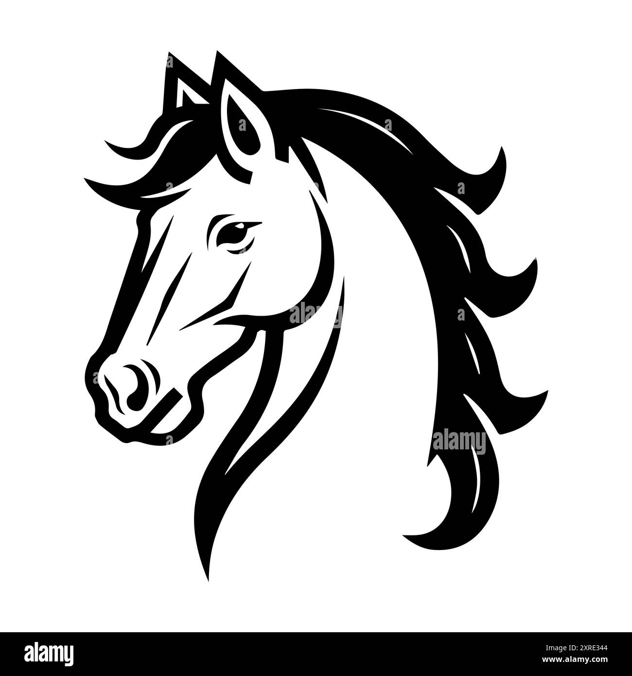 horse icon or modern line symbol. Vector line art and icon design with ...