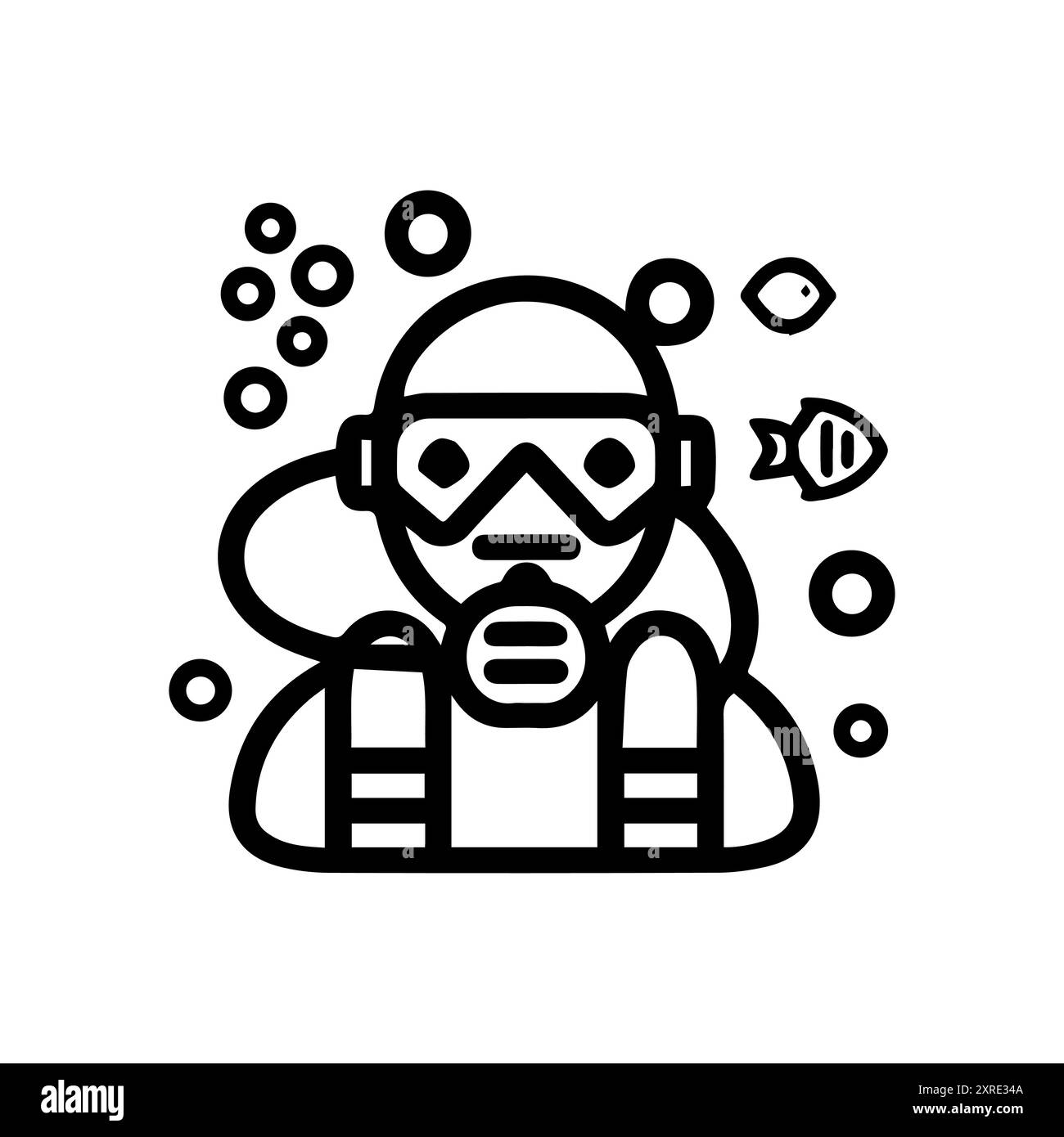 Scuba Diving icon or modern line symbol. Vector line art and icon ...