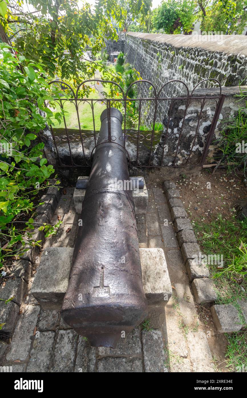 Old cannon at Fort San Pedro, a Spanish colonial era fortification in ...