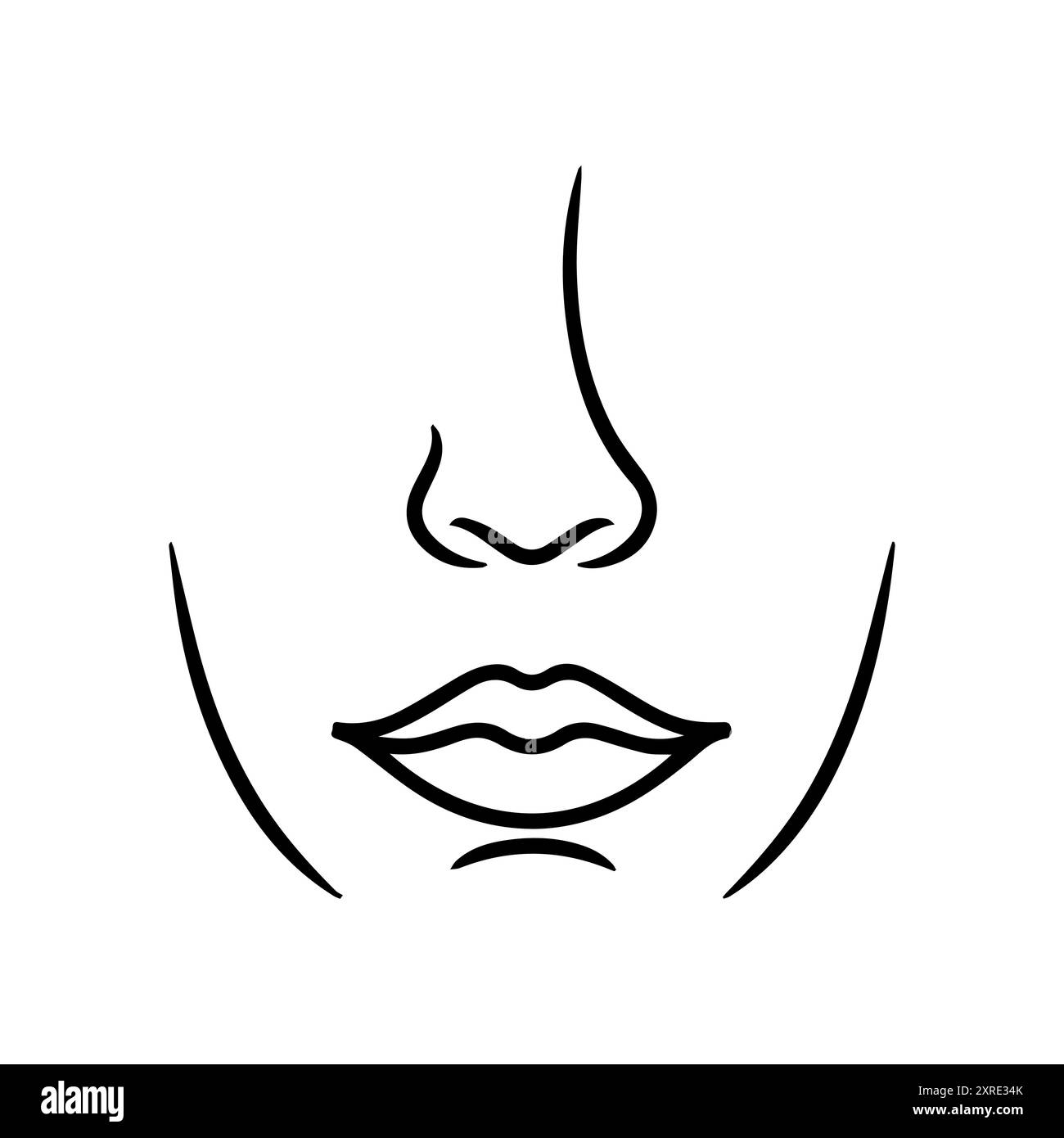 Nose icon or modern line symbol. Vector line art and icon design with ...